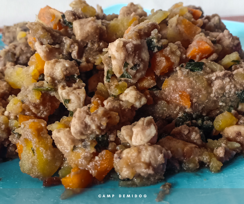 Homemade dog food tips and recipe - Camp Demidog